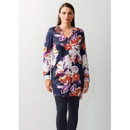 Alba Moda Longbluse mit floralem Print in marine | Gr.: 40