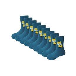 Yalion 9er Pack Socken Halbplüsch in Grün | Gr.: 17/18