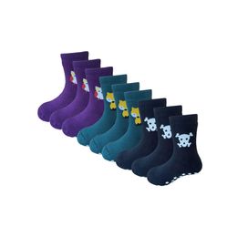 Yalion 9er Pack Socken Halbpl&uuml;sch in multicolored | Gr.: 17/18