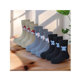 Yalion 9er Pack Socken Halbpl&uuml;sch in multicolored | Gr.: 17/18