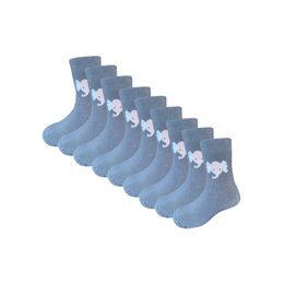 Yalion 9er Pack Socken Halbpl&uuml;sch in Grau | Gr.: 17/18