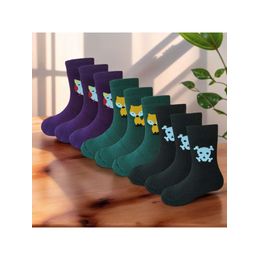 Yalion 9er Pack Socken Halbpl&uuml;sch in multicolored | Gr.: 17/18