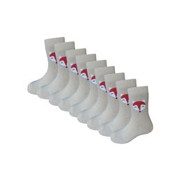 Yalion 9er Pack Socken Halbpl&uuml;sch in Beige | Gr.: 15/16