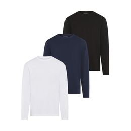 MAN'S WORLD Man's World Langarmshirt in weiss/marine/schwarz | Gr.: 64/66