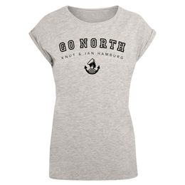 F4NT4STIC T-Shirt Go North Knut & Jan Hamburg in grau meliert | Gr.: S