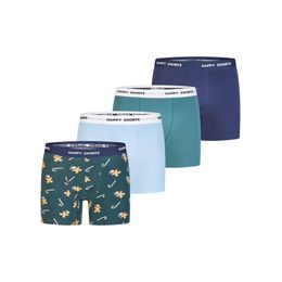 Happy Shorts Boxer Christmas in green/ navy Gingerbreadmen + green/blue | Gr.: XL