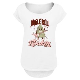 F4NT4STIC Long Cut T-Shirt Jingle Bell Rocking Weihnachten Tree in wei&szlig; | Gr.: S