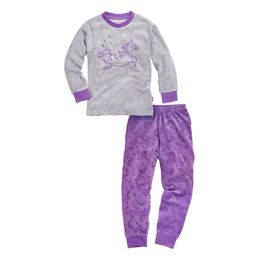 Playshoes Schlafanzug Frottee Einhorn in Violett | Gr.: 98