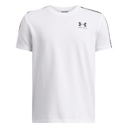Under Armour Sportshirt "Icon Taped T-Shirt" in Wei&szlig; | Gr.: M