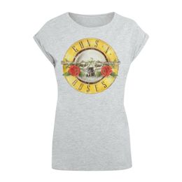 F4NT4STIC Extended Shoulder T-Shirt Guns 'n' Roses Vintage Logo Black in grau meliert | Gr.: XXL