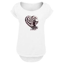 F4NT4STIC Long Cut T-Shirt S&uuml;&szlig;e S&uuml;&szlig;igkeiten Herzform Liebe in wei&szlig; | Gr.: S
