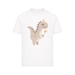 F4NT4STIC T-Shirt Niedlicher M&auml;dchen Dinosaurier in wei&szlig; | Gr.: 158/164
