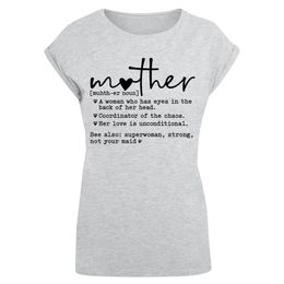 F4NT4STIC T-Shirt Muttertag Superwoman Mama in grau meliert | Gr.: XS