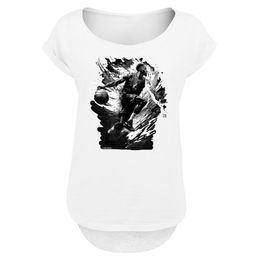 F4NT4STIC Long Cut T-Shirt Basketball Splash Sport LONG in wei&szlig; | Gr.: S