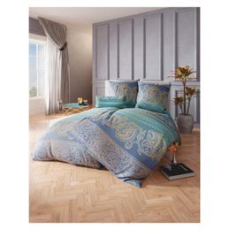 WITT WEIDEN Bettw&auml;sche in jeansblau-topas-bedruckt | Gr.: 135 x 200 + 80 x 80 cm