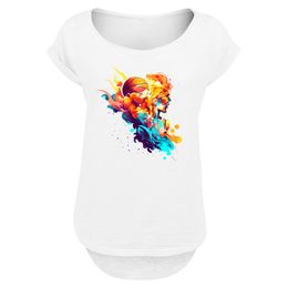 F4NT4STIC Long Cut T-Shirt Basketball Sport Player LONG in wei&szlig; | Gr.: S
