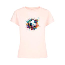F4NT4STIC Box Tee Bunte Fu&szlig;ball Grafik in pink | Gr.: XS
