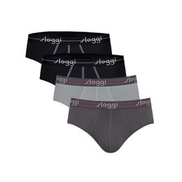 Sloggi Slip 4er Pack in Schwarz/Grau/Schwarz | Gr.: XL