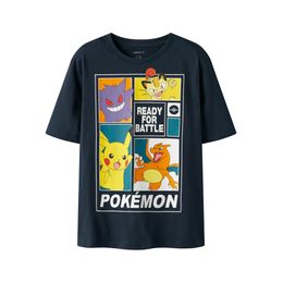T-Shirt name it "NKMDAMS POKEMON SS NREG TOP BOX NOOS SKY", Jungen, Gr. 122/128, navy blazer, Jersey, Obermaterial: 100% Baumwolle, Basic h&uuml;ftlang, Rundhals, Shirts T-Shirt