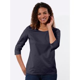 3/4-Arm-Shirt Casual Looks "2er-Pack Shirts", Damen, Gr. 38, marine, ecru, 100% Baumwolle, unifarben, Rundhals, Shirts 3/4-Arm-Shirt