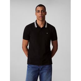 Poloshirt Calvin Klein Jeans "SS CSL PQ CLSSC TPPD", Herren, Gr. S, schwarz, Jersey, Obermaterial: 100% Baumwolle, unifarben, klassisch normal, Rundhals, eingesetzt angesetztes Bündchen, Shirts, Mit Rundhalsausschnitt