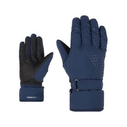 Skihandschuhe Ziener "KISAR-Z AS glove lady", Damen, Gr. 6,5, blau (schwarz navy), Obermaterial: 100% Polyester; Innenhand: 100% Polyester; Futter: 100% Polyester; Wattierung: 100% Polyester, Handschuhe