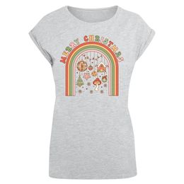 F4NT4STIC T-Shirt Merry Weihnachten Cozy Vibes in grau meliert | Gr.: XL