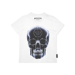 T-Shirt Philipp Plein "Skull", Jungen, Gr. 14, 01, wei&szlig;, Obermaterial: 100% Baumwolle, Shirts T-Shirt