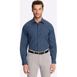 Langarmhemd Marco Donati, Herren, Gr. 41/42, Normalgr&ouml;&szlig;en, marine, royalblau, kariert, 100% Baumwolle, gemustert, gestreift, kariert, klassisch, Hemden