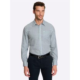 Langarmhemd Marco Donati, Herren, Gr. 43/44, Normalgr&ouml;&szlig;en, marine, reseda, kariert, 100% Baumwolle, gemustert, gestreift, kariert, klassisch, Hemden