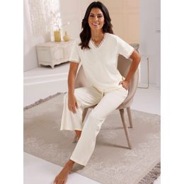 w&auml;schepur Schlafanzug W&Auml;SCHEPUR, Damen, Gr. 40/42, champagner, 50% Baumwolle, 50% Viskose, Homewear-Sets Schlafanzug