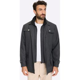 Langjacke Marco Donati, Herren, Gr. 50, graphit, meliert, 95% Polyester, 5% Viskose, Wattierung:100% Polyester, unifarben, Jacken Langjacke