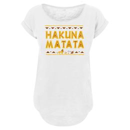 F4NT4STIC Long Cut T-Shirt K&ouml;nig der L&ouml;wen Hakuna Matata in wei&szlig; | Gr.: S