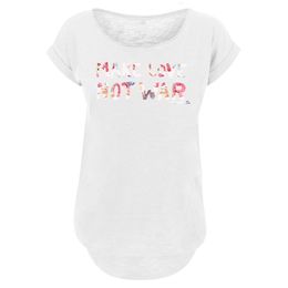 F4NT4STIC Long Cut T-Shirt WOODSTOCK Make Love Not War Floral in wei&szlig; | Gr.: S