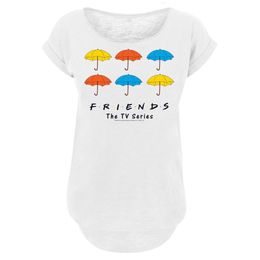 F4NT4STIC Long Cut T-Shirt FRIENDS Bunte Regenschirme in wei&szlig; | Gr.: XXL