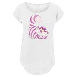 F4NT4STIC Long Cut T-Shirt Alice in Wonderland Cheshire Cat in wei&szlig; | Gr.: S