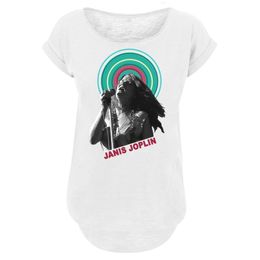 F4NT4STIC Long Cut T-Shirt Long Cut T-Shirt 'Janis Joplin Halo Photo' in wei&szlig; | Gr.: S