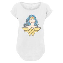 F4NT4STIC Long Cut T-Shirt DC Comics Superhelden Wonder Woman Gaze in wei&szlig; | Gr.: L