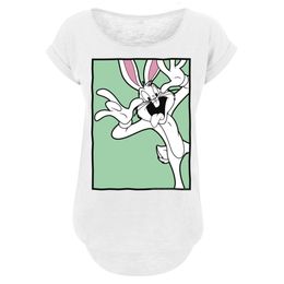 F4NT4STIC Long Cut T-Shirt Looney Tunes Bugs Bunny Funny Face in wei&szlig; | Gr.: S