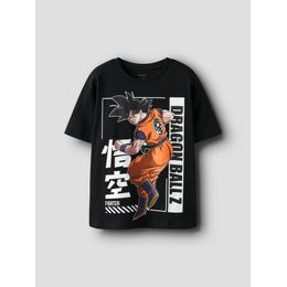 T-Shirt name it "NKMDUSE DRAGONB SS NREG TOP BOX NOOS VDE", Jungen, Gr. 116, schwarz, Jersey, Obermaterial: 100% Baumwolle, bedruckt, unifarben, Basic normal, Rundhals, Shirts T-Shirt