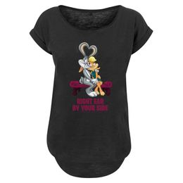F4NT4STIC Long Cut T-Shirt Looney Tunes Bugs And Lola Valentine's Cuddle in schwarz | Gr.: XL