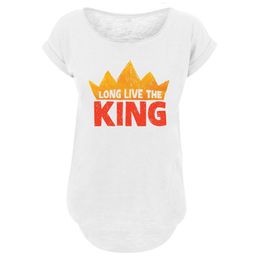 F4NT4STIC Long Cut T-Shirt Disney K&ouml;nig der L&ouml;wen Movie Long Live The King in wei&szlig; | Gr.: XS