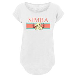 F4NT4STIC Long Cut T-Shirt K&ouml;nig der L&ouml;wen Simba Stripes in wei&szlig; | Gr.: XS