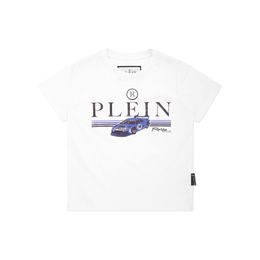 Philipp Plein Jungen T-Shirt "Racing"01, wei&szlig;, Gr. 4, Obermaterial: 100% Baumwolle, Shirts