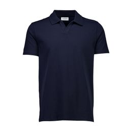 Poloshirt LINDBERGH "LINDBERGH Poloshirt", Damen, Gr. L, navy, Obermaterial: 95% Baumwolle, 5% Elasthan, l&auml;ssig geschnitten, V-Ausschnitt, Shirts