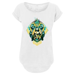 F4NT4STIC Long Cut T-Shirt DC Comics Aquaman The Trench Crest in wei&szlig; | Gr.: S