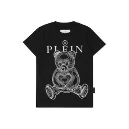 T-Shirt Philipp Plein "Teddy Verziert", Jungen, Gr. 12, 0201, schwarz, weiß, Obermaterial: 100% Baumwolle, Shirts T-Shirt