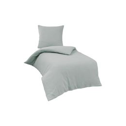 Traumschlaf Bettw&auml;sche Musselin Uni in silber | Gr.: 160x210 cm (65x100 cm)