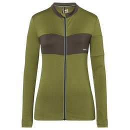 super.natural Merino Fahrradtrikot W GRAVA LS JERSEY in oliv - dunkelbraun | Gr.: XS