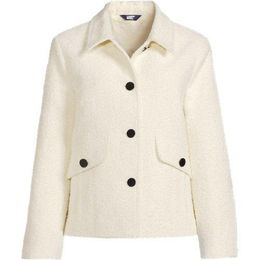 LANDS' END Boucl&eacute;-Jacke, Damen,  Wei&szlig;, Polyester, by Lands' End